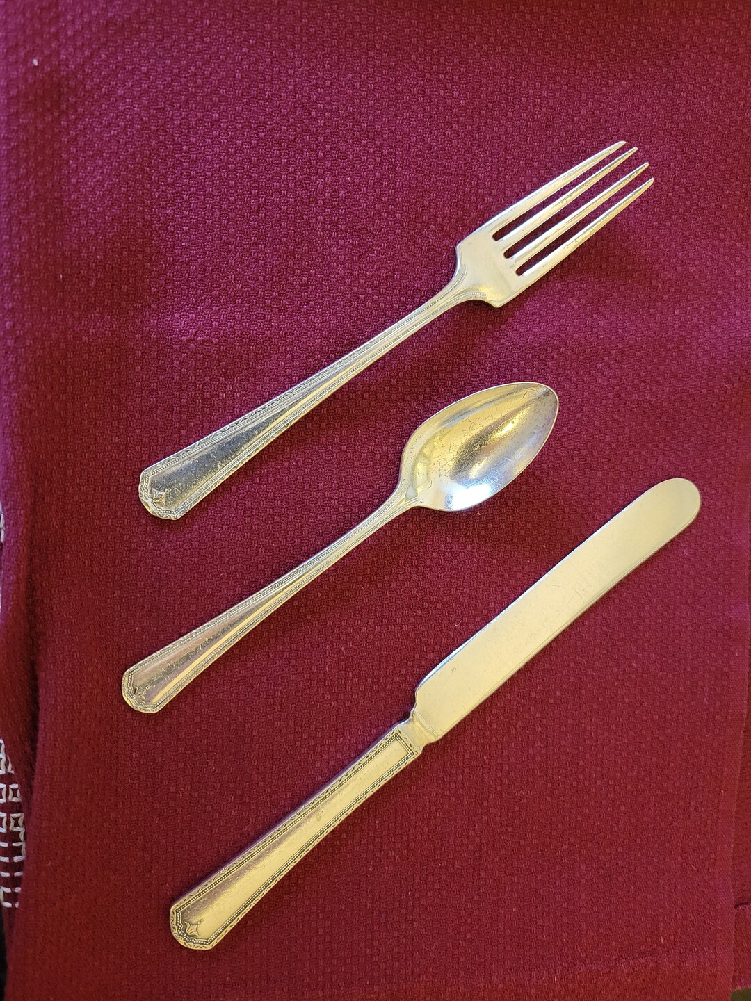 Vintage Children's 3-piece Silver Plate Flatware Set Marked A1+ - Etsy