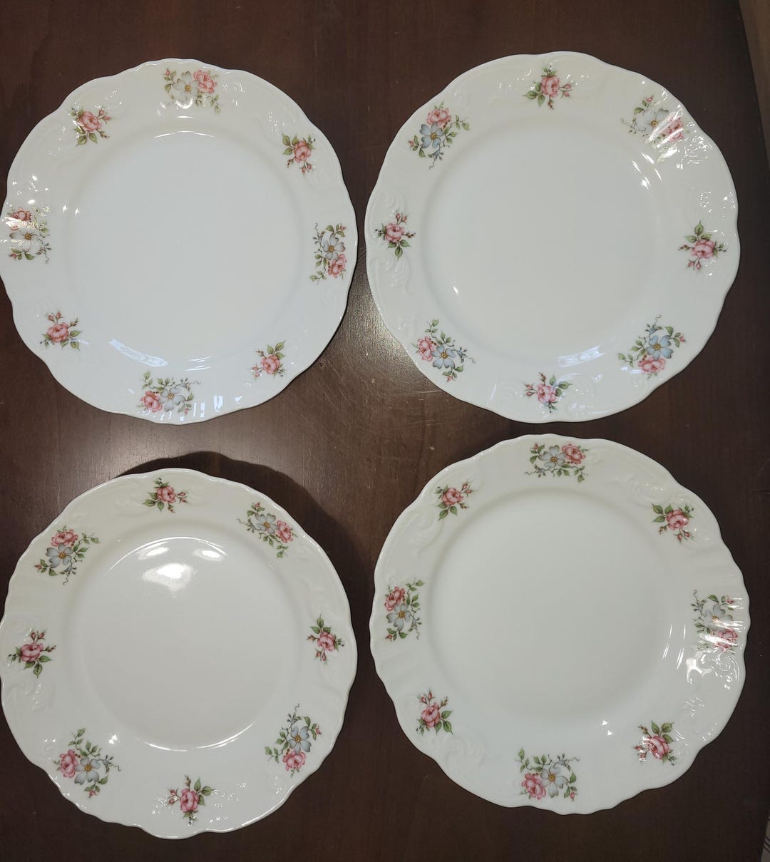 Princess House Porcelain Luncheon Plates in Rose Garden - Set of 4 - Etsy