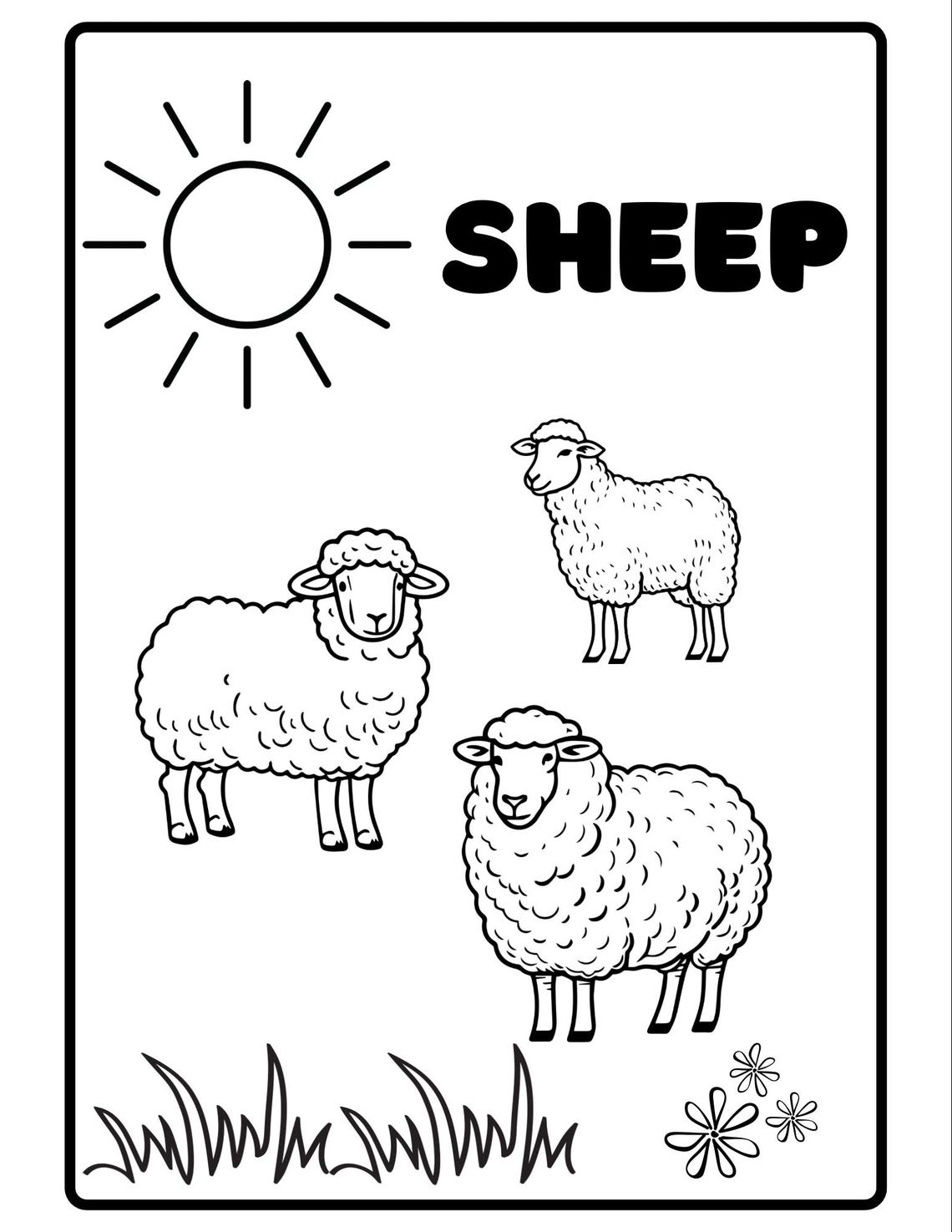 10 Page Farm Coloring Book Printable Download, Farm Animals, Preschool ...