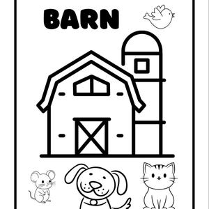 10 Page Farm Coloring Book Printable Download, Farm Animals, Preschool ...