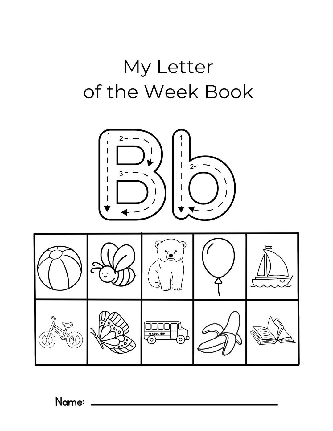 20 Page My Letter of the Week Book-letter Bb Preschool Home School Pre ...