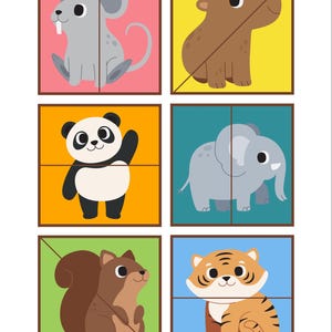 Downloadable Easy Toddler Puzzle Printables, 32 Pieces, 16-2 Piece ...