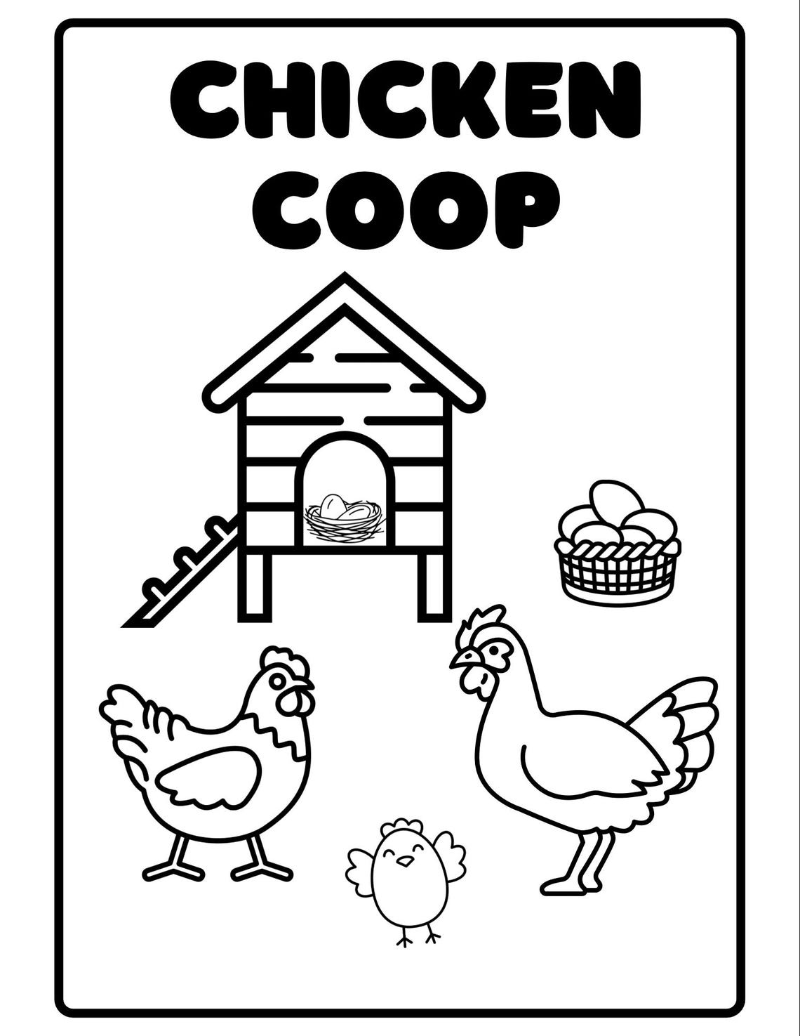 10 Page Farm Coloring Book Printable Download, Farm Animals, Preschool ...