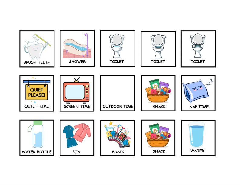 Visual Daily Routine Schedule for Toddlers & Preschoolers, Printable ...