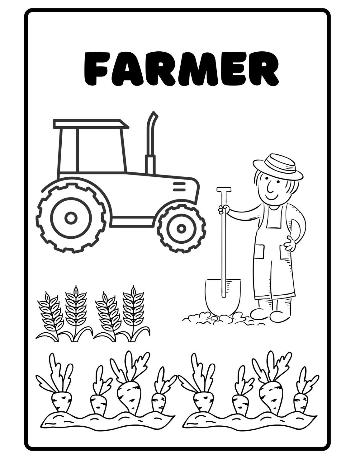 10 Page Farm Coloring Book Printable Download, Farm Animals, Preschool ...