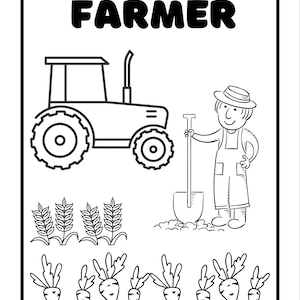 10 Page Farm Coloring Book Printable Download, Farm Animals, Preschool ...