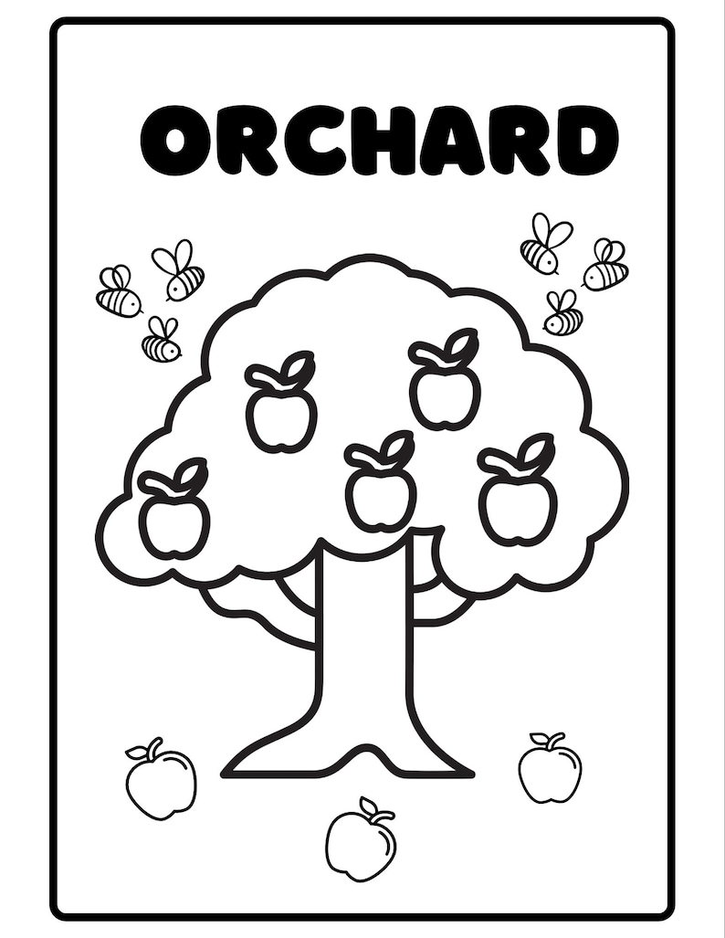 10 Page Farm Coloring Book Printable Download, Farm Animals, Preschool ...