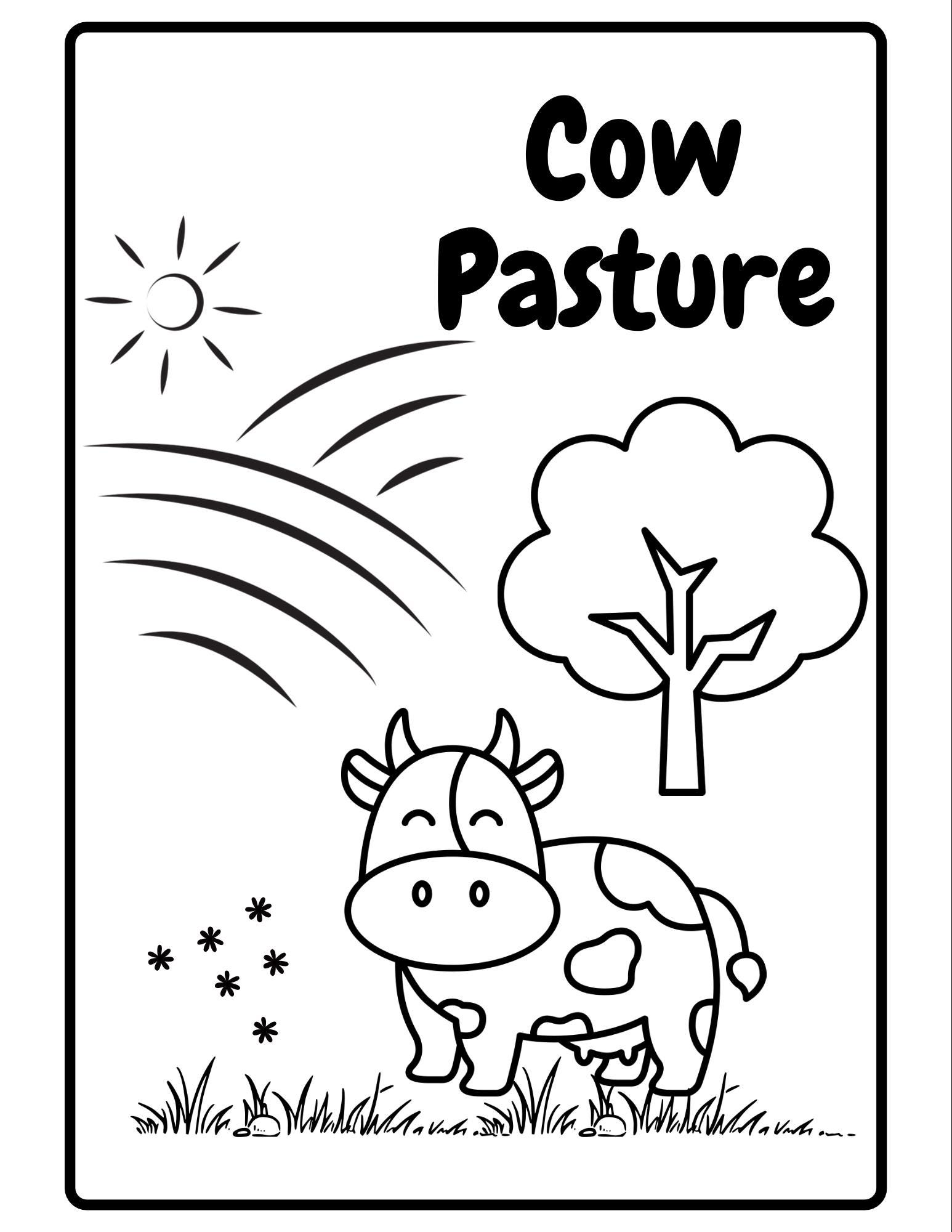 10 Page Farm Coloring Book Printable Download, Farm Animals, Preschool ...