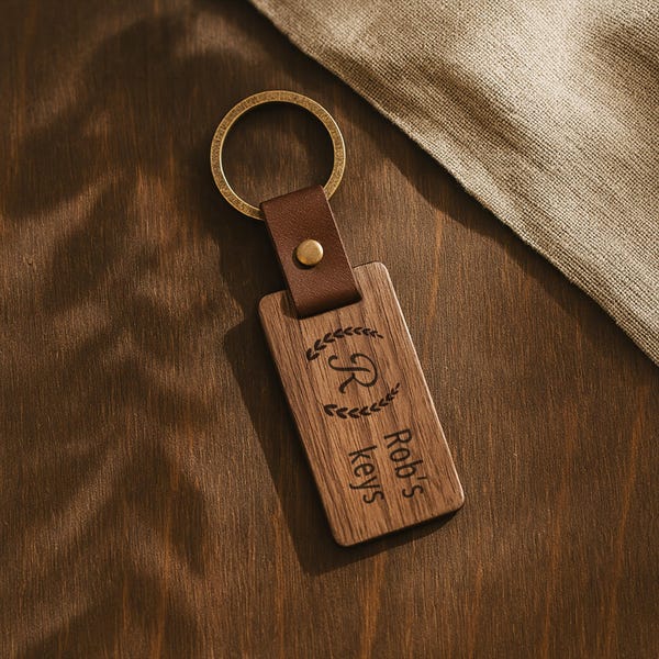 Wooden Key Chain - Etsy