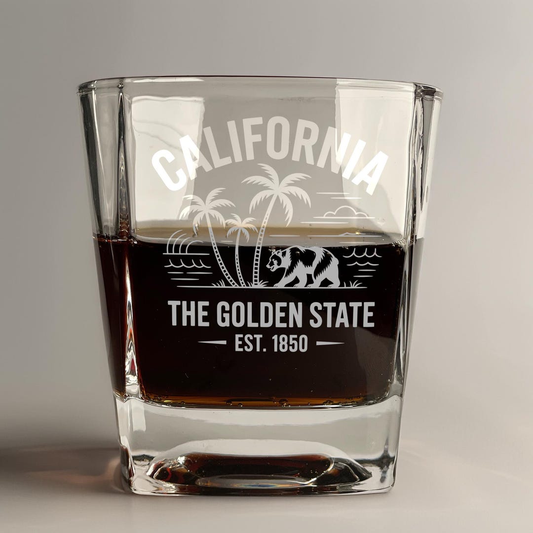 Custom Engraved Whiskey Glass – U.S. State Cityscape Design ...