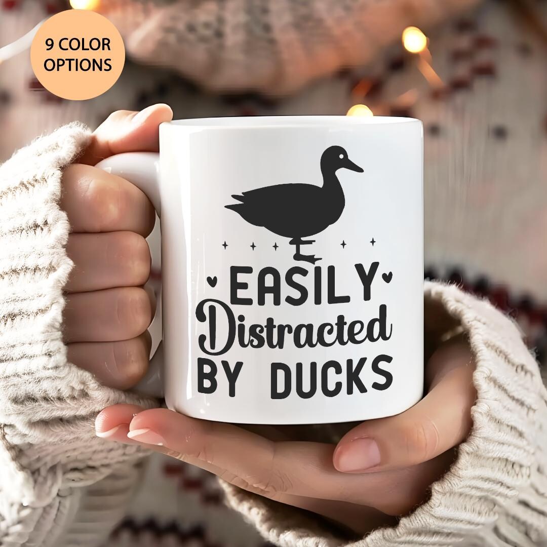 Easily Distracted by Ducks Mug Funny Coffee Cup Gift for Duck Lovers ...