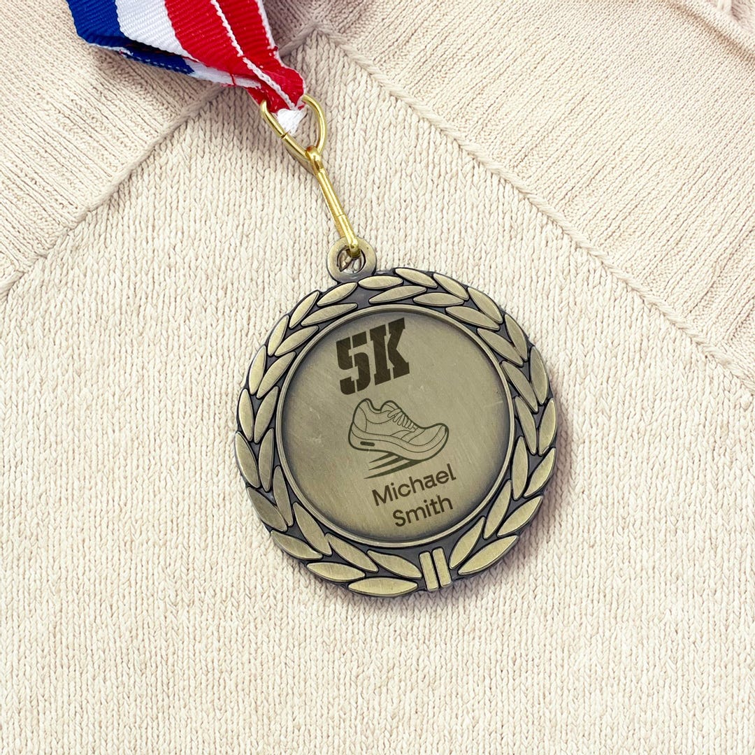 Custom Engraved 5K Race Medal: Personalized Running Award - Etsy