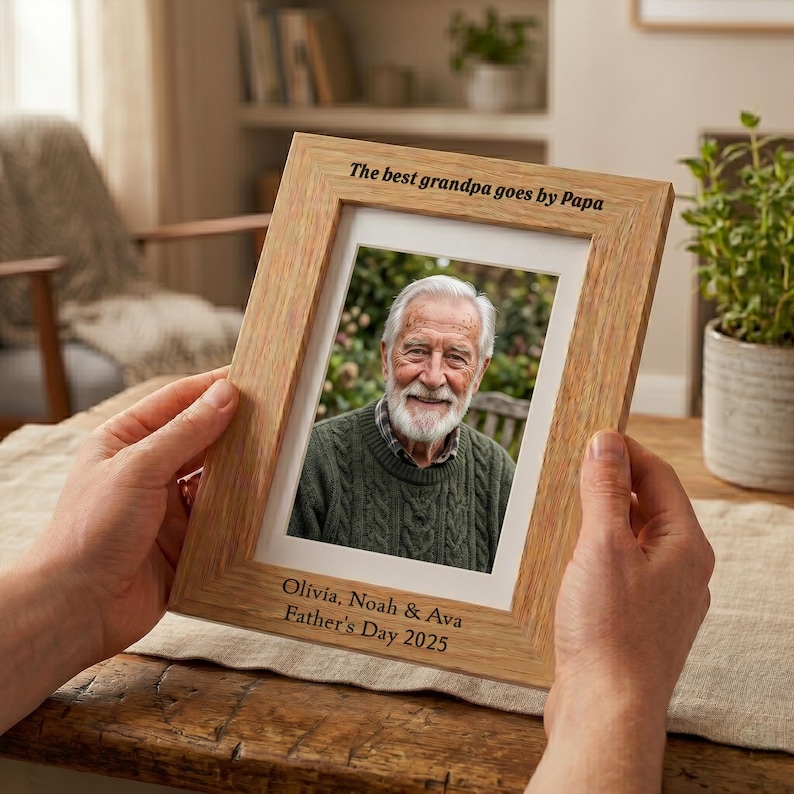 Personalized Father's Day Photo Frame for Dad Family Portrait Custom ...