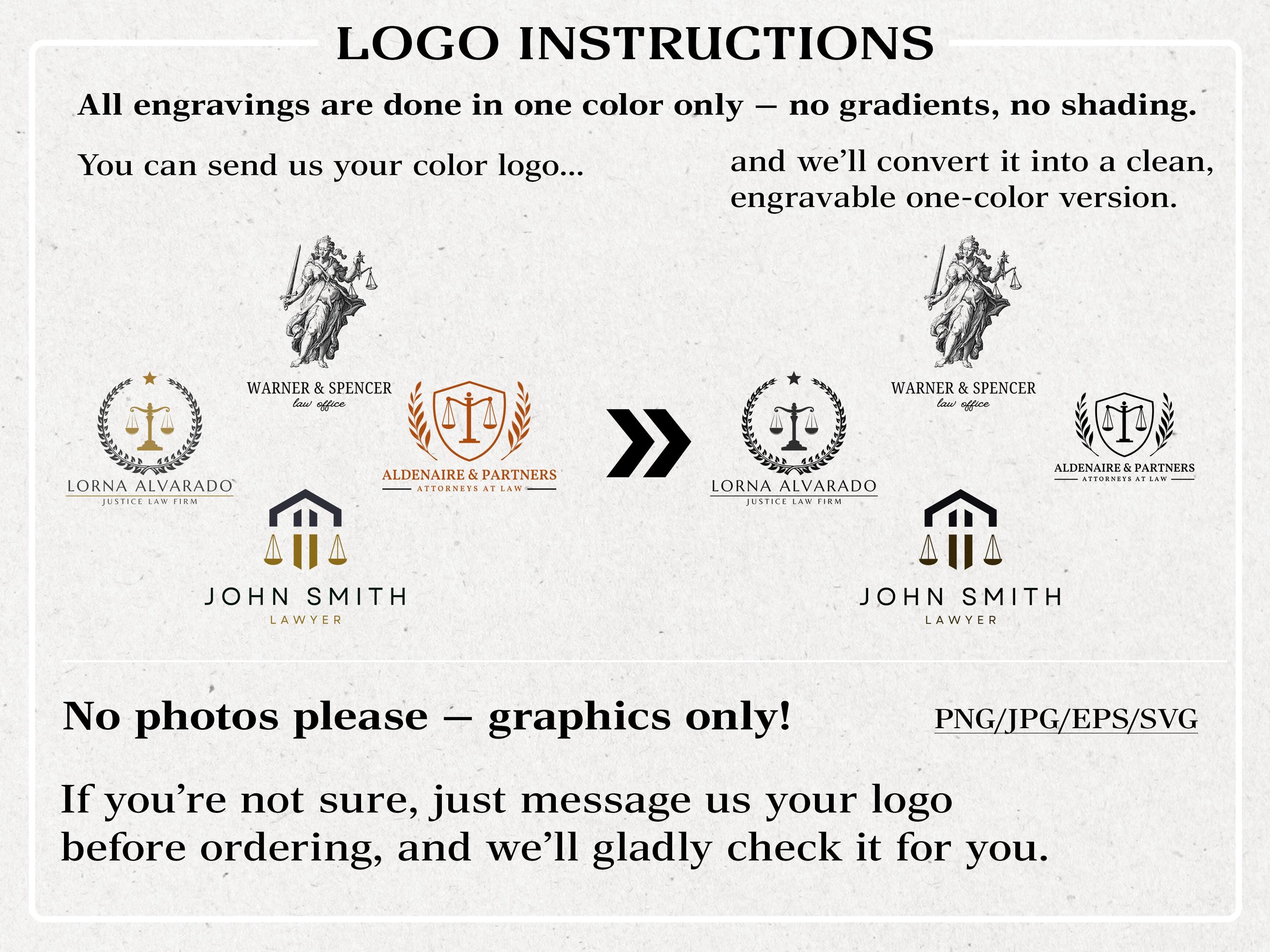 Custom Logo Slate Coasters – Engraved Coasters for Lawyers, Attorneys ...