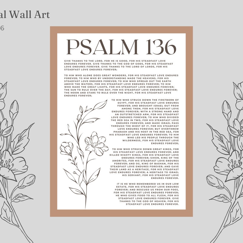 Psalm 136 - Etsy