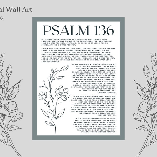 Psalm 136 - Etsy