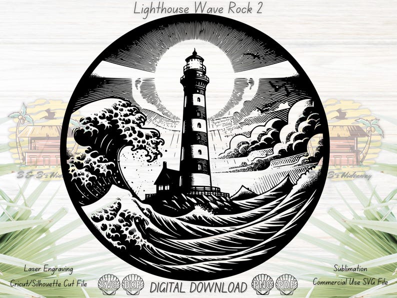 Lighthouse SVG Digital Download, Nautical Laser Engraving File ...