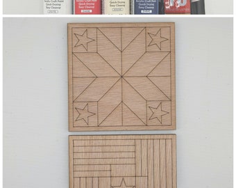 G Geometric Barn Quilt Square, Unfinished Wall Art Square, DIY ...