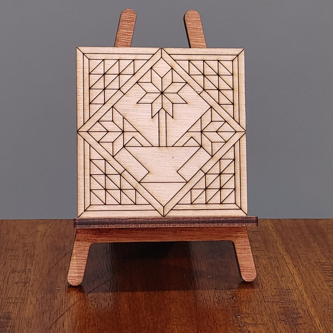 F2 Flowers Geometric Art Design Square, Unfinished Wall Art Square, DIY ...