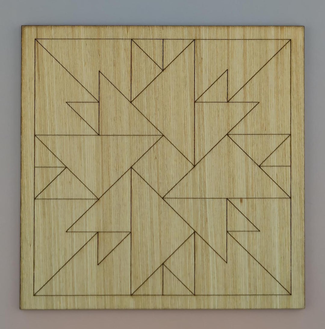 G4 - Double Aster Style Quilt Block Pattern DIY, Wood Cutout, Paint by ...