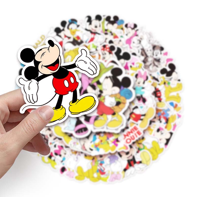 50pcs Thick Vinyl Waterproof Cute Cartoon Disney Mickey Mouse Stickers ...