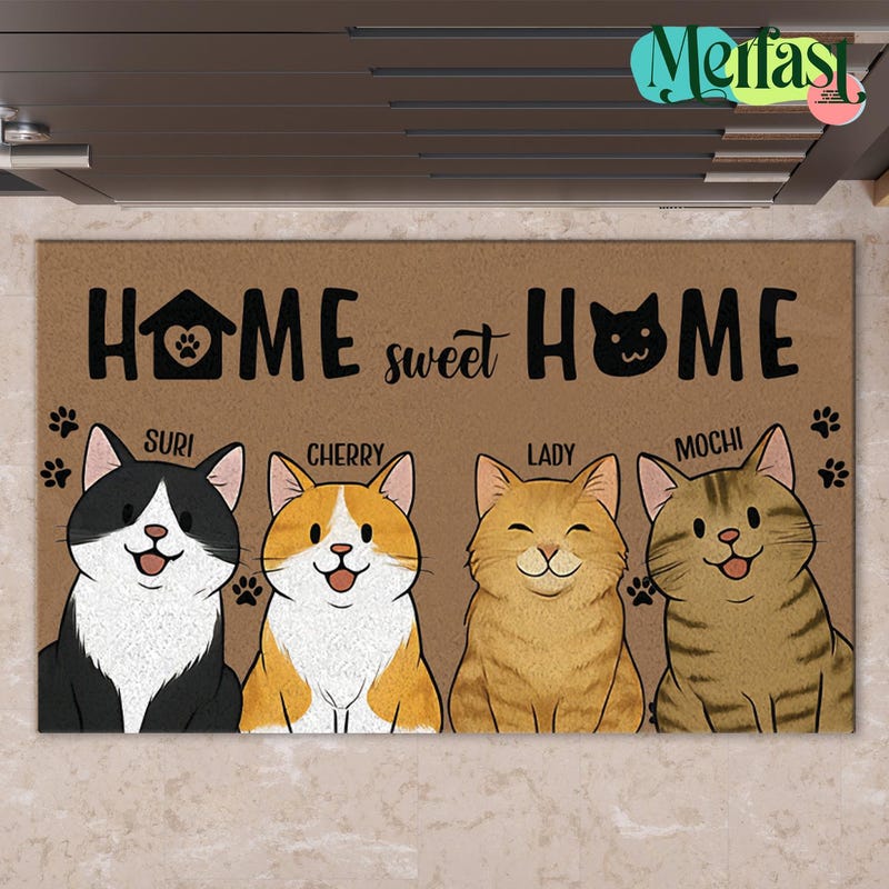 Cat Dad Welcome Mat - Etsy