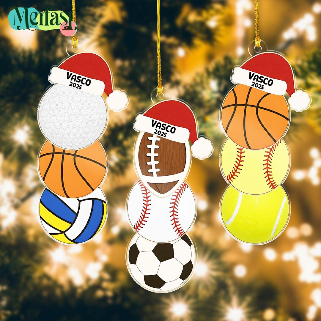 Personalized Multi-sport Christmas Ornament: Custom Name Sports ...