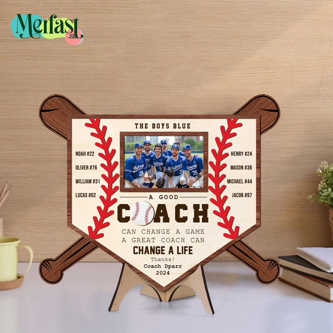 Custom Baseball Coach Picture Frame, Thank You Coach Plaque, Baseball ...