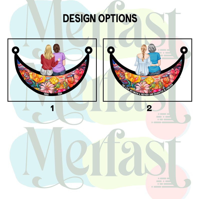 Personalized Mom and Daughter Moon Suncatcher, Custom Mom & Daughter ...