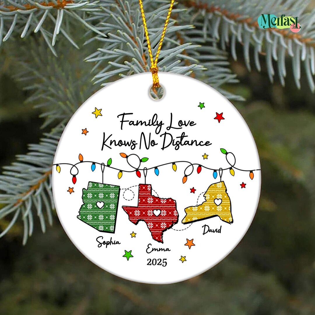 Personalized Family Long Distance Ornament 2025, the Love Between ...