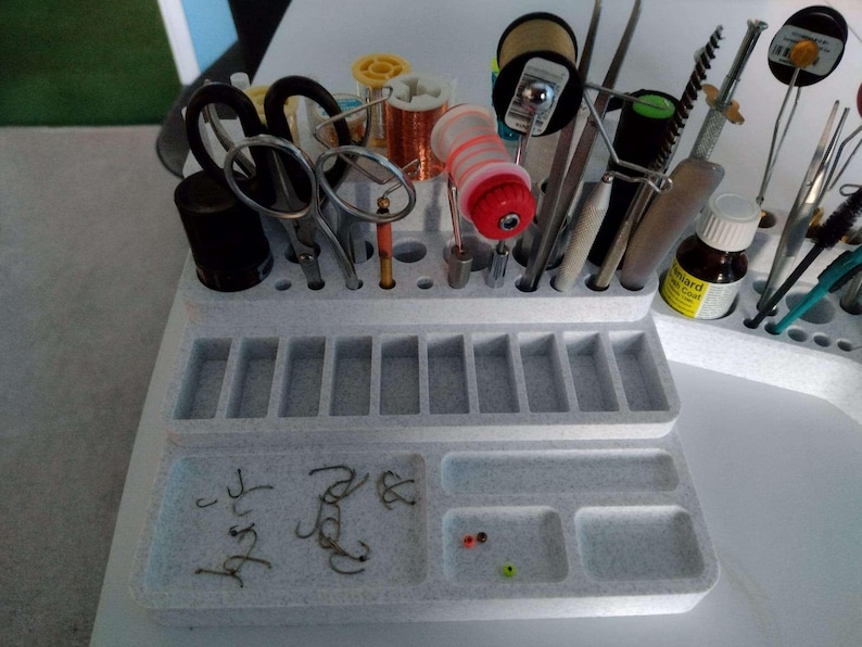 Fly Tying Bench Organizer – Bobbin Pins, Hook and Bead Tray, and Spool ...