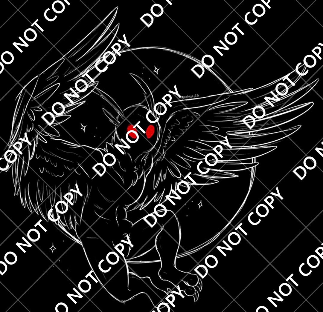 Mothman Cryptid Digital Art, Cryptid Vector Design, Paranormal Clipart ...