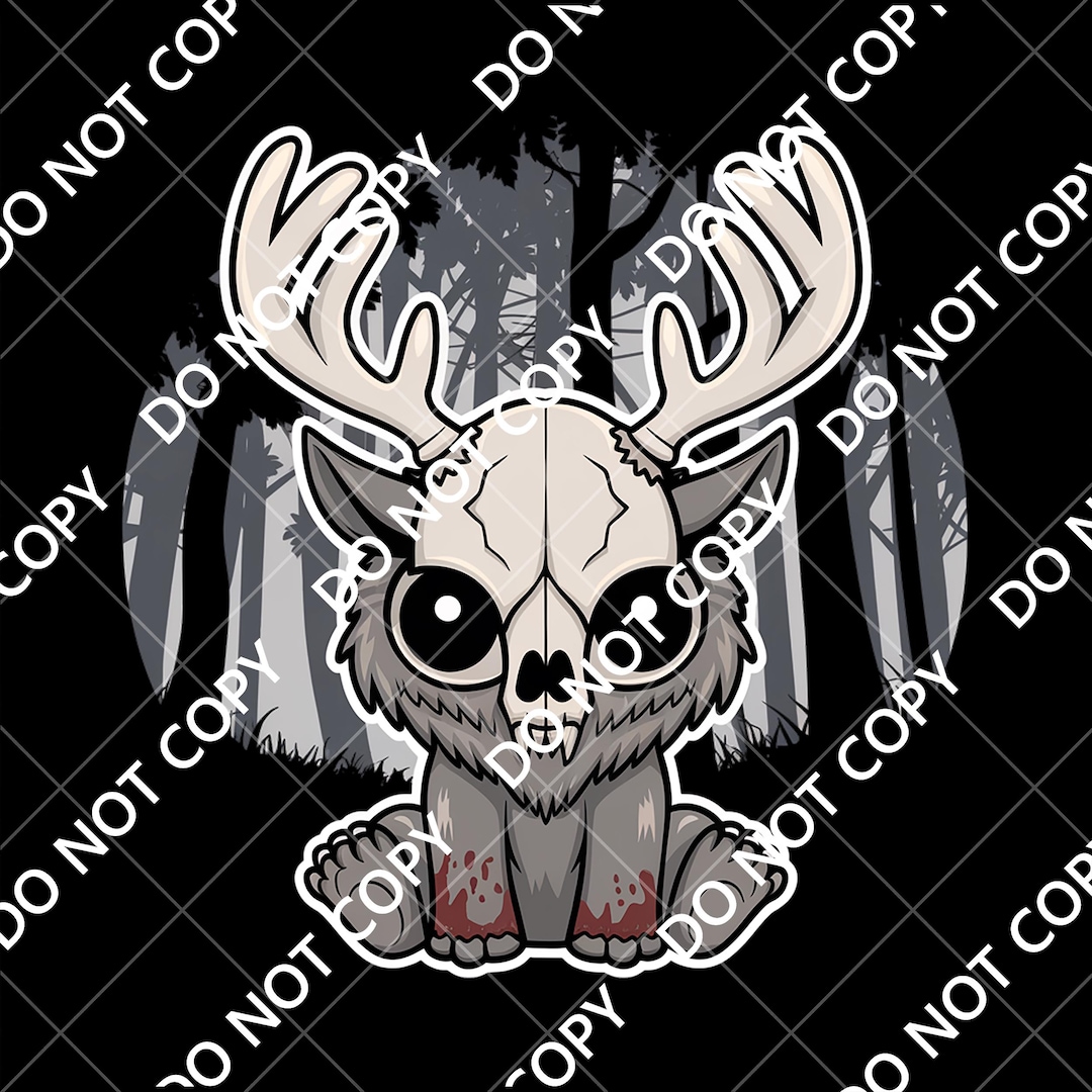 Chibi Wendigo Vector Design,cute Cryptid Art,kawaii Wendigo Svg,spooky ...