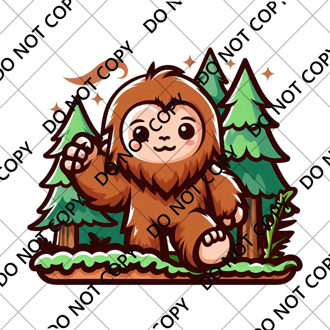 Chibi Bigfoot Vector Design, Cute Sasquatch SVG, Adorable Bigfoot PNG ...