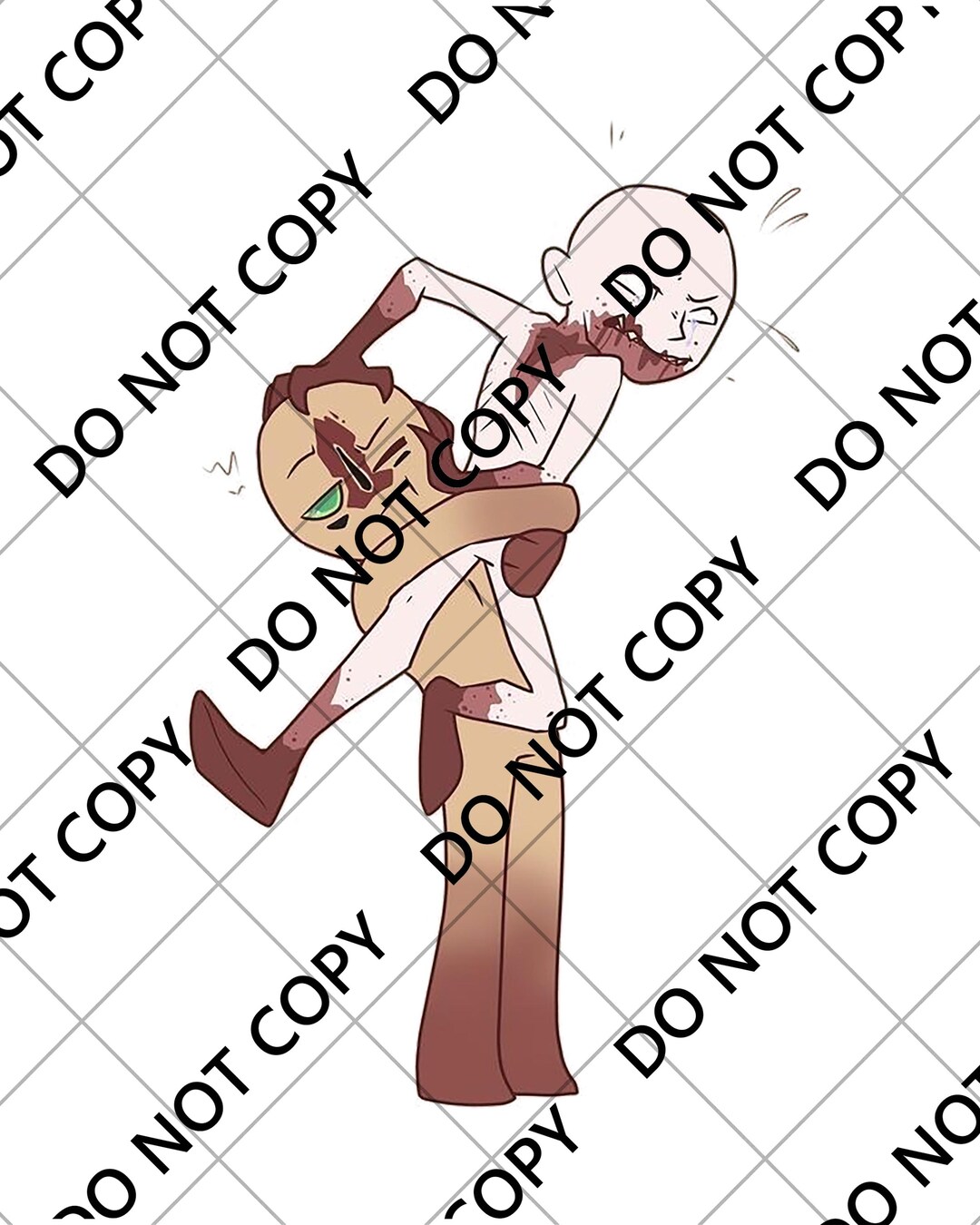 Cute SCP-173 and SCP-096 Hugging Vector Design, Funny Shy Guy and Peanut Png, Secure Contain ...