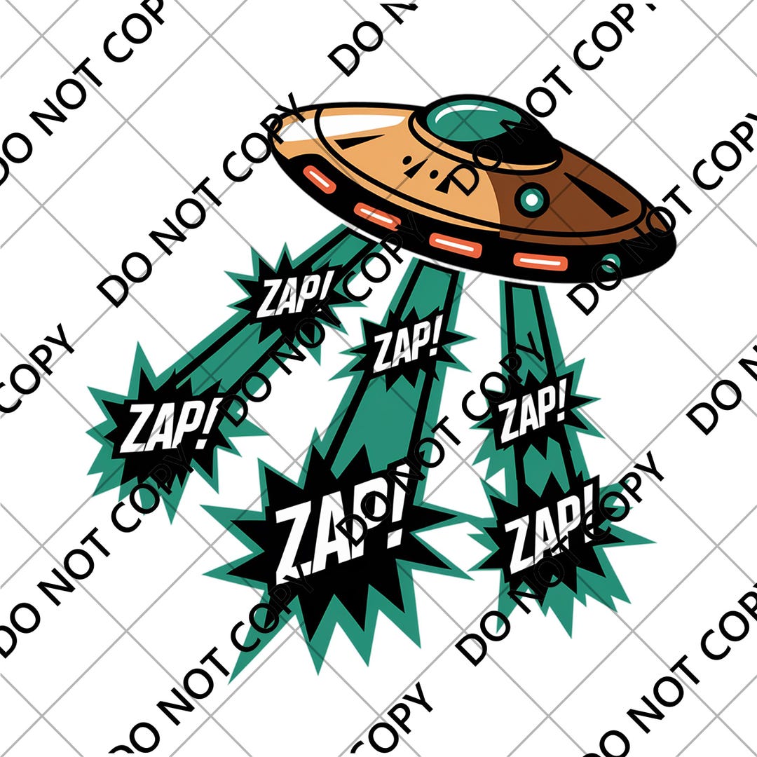 UFO Comic Art Zap Vector Design, Alien Sublimation Art, Sci-fi Clip Art ...