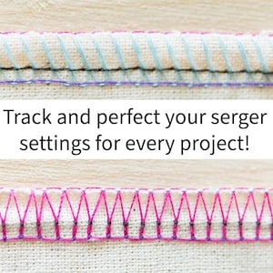 Printable and Digital Serger Setting Cards | PDF Sewing Planner for ...