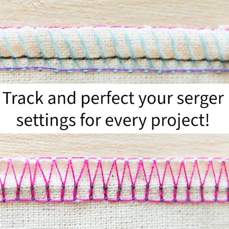 Printable and Digital Serger Setting Cards | PDF Sewing Planner for ...