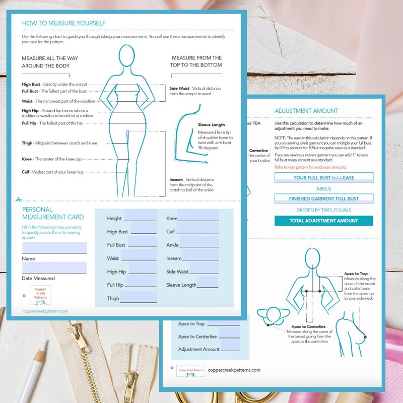 Sewing Measurement Chart - Etsy