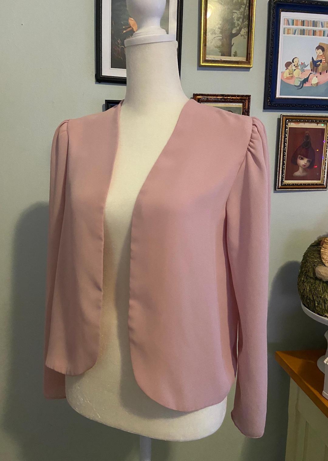 Topper vintage de manga larga ligera de rosa pura talla 8 - Etsy España