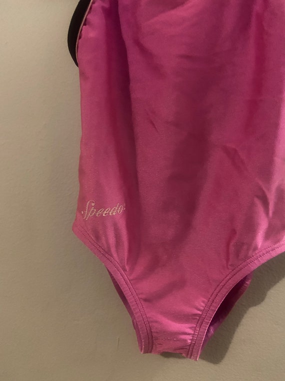 Vintage Girls Pink And Black Speedo One Piece Bathing Gem