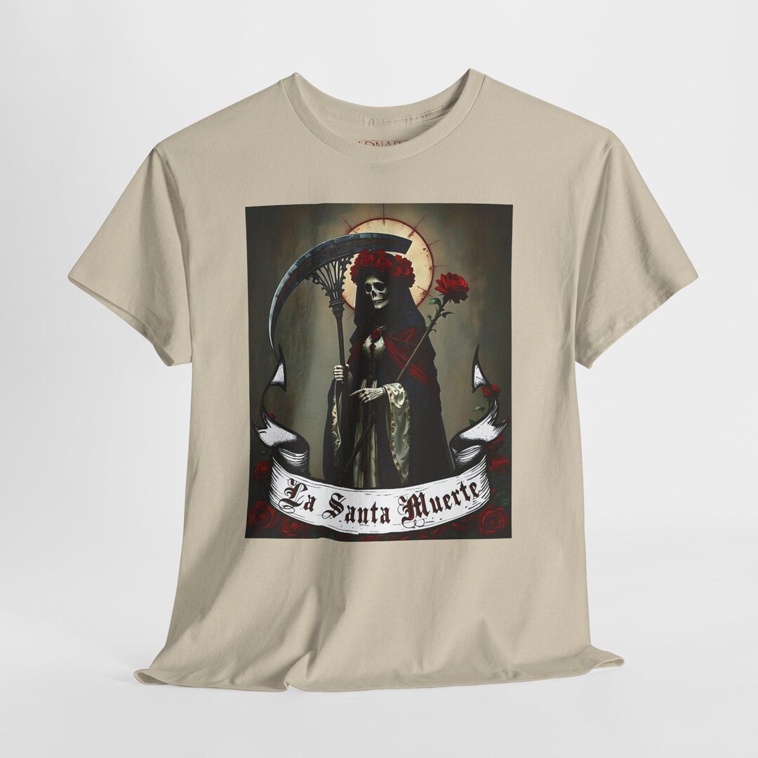 La Santa Muerte Black Red & White (tree Powers) T-shirt 001 - Etsy