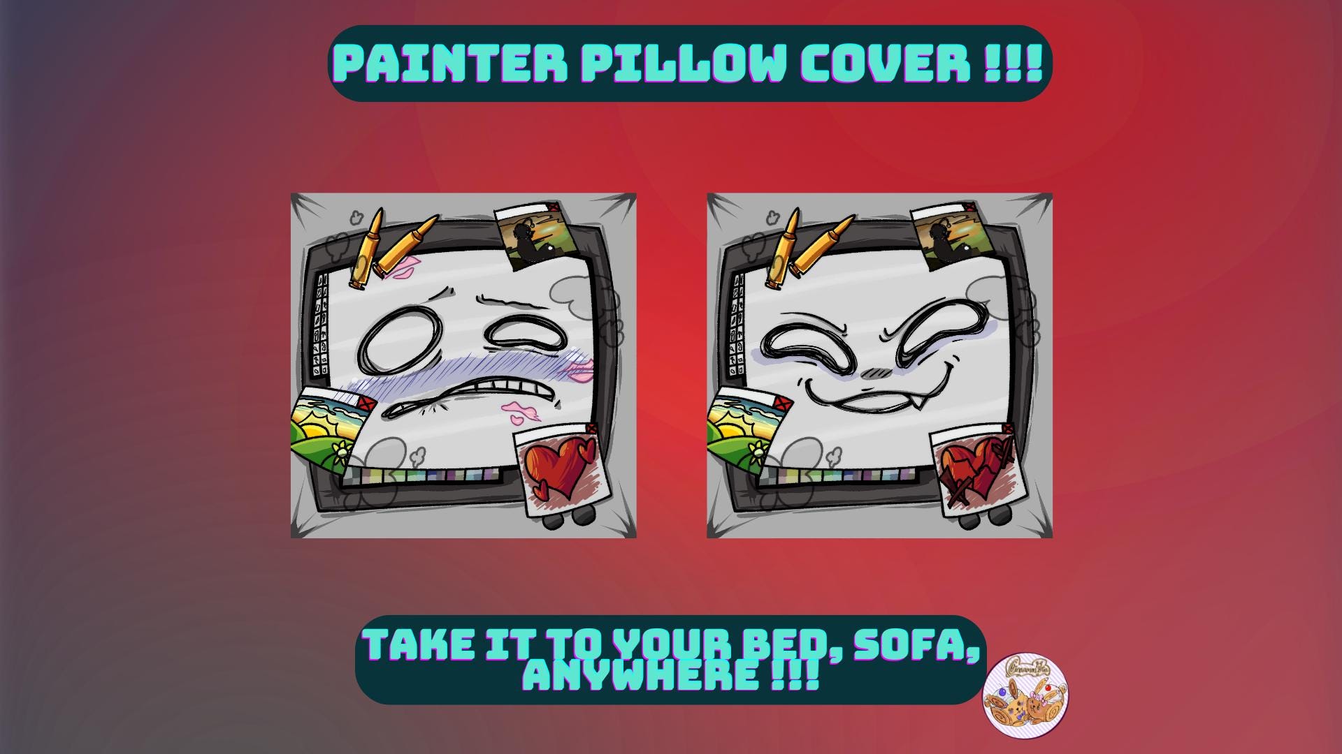 Painter Roblox Pressure Square Pillow Cover - Short Plush - Choose Your ...