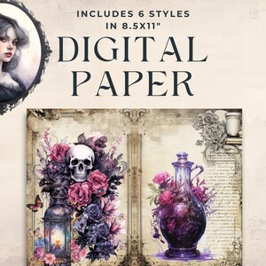 Gothic Junk Journal Kit Printable Pages Dark Ephemera Halloween ...