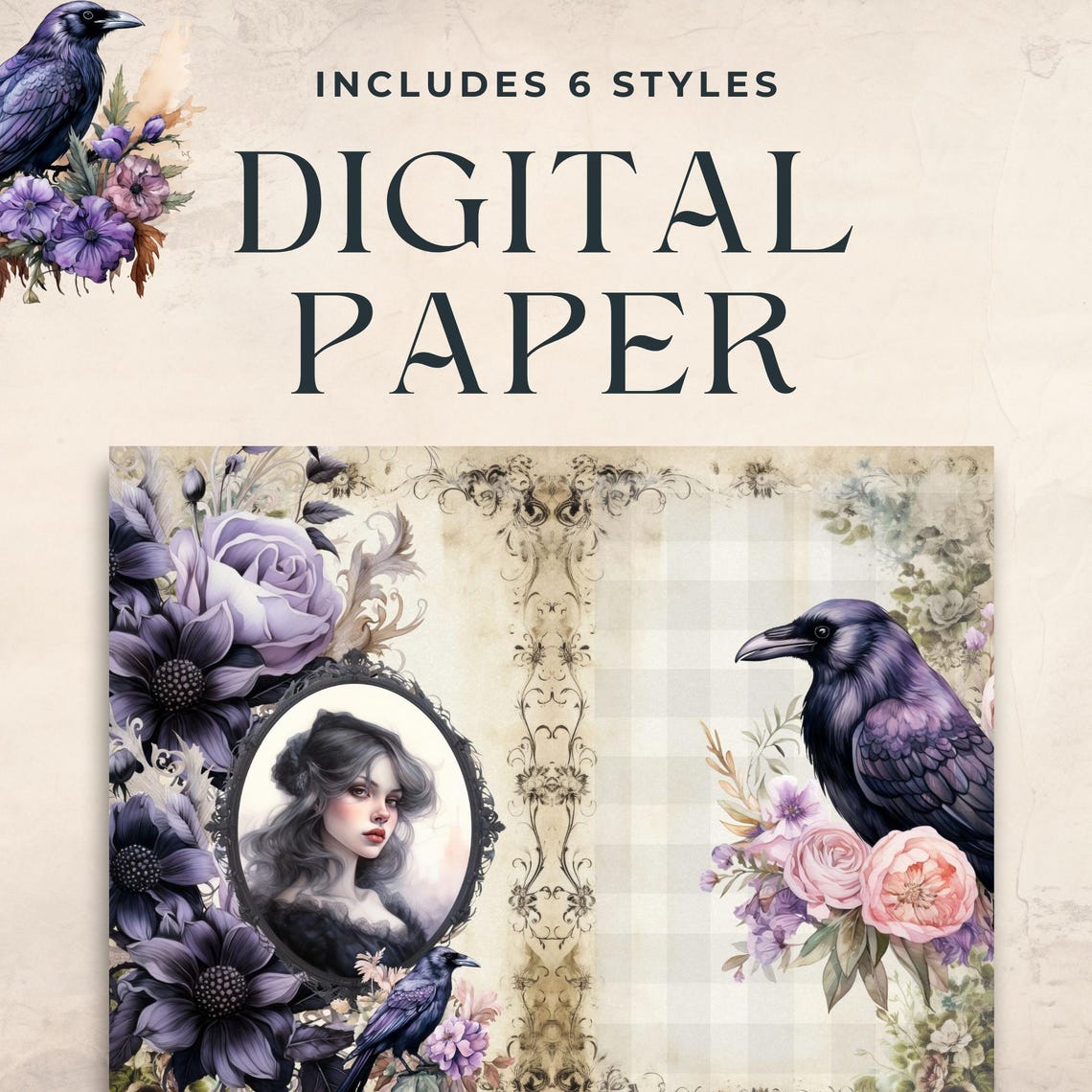 Gothic Junk Journal Kit Printable Pages Dark Ephemera Halloween ...