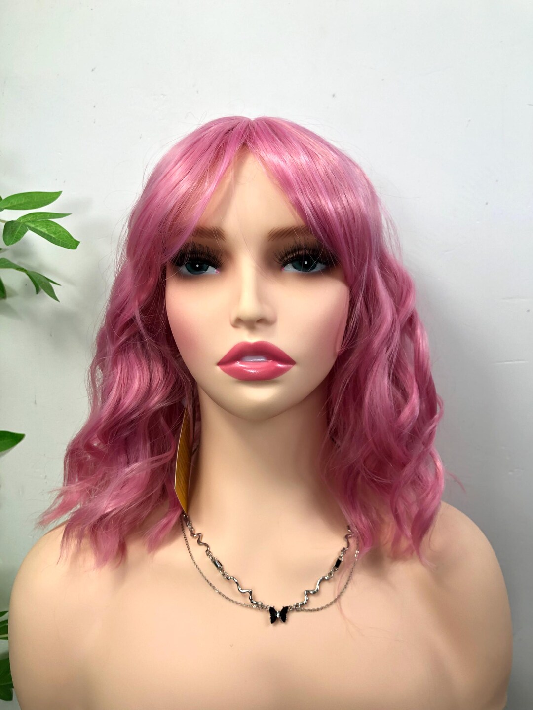 Pretty Wig, Curved Straight Hair,12 "wig, Curly Wig With Fringe, Black ...