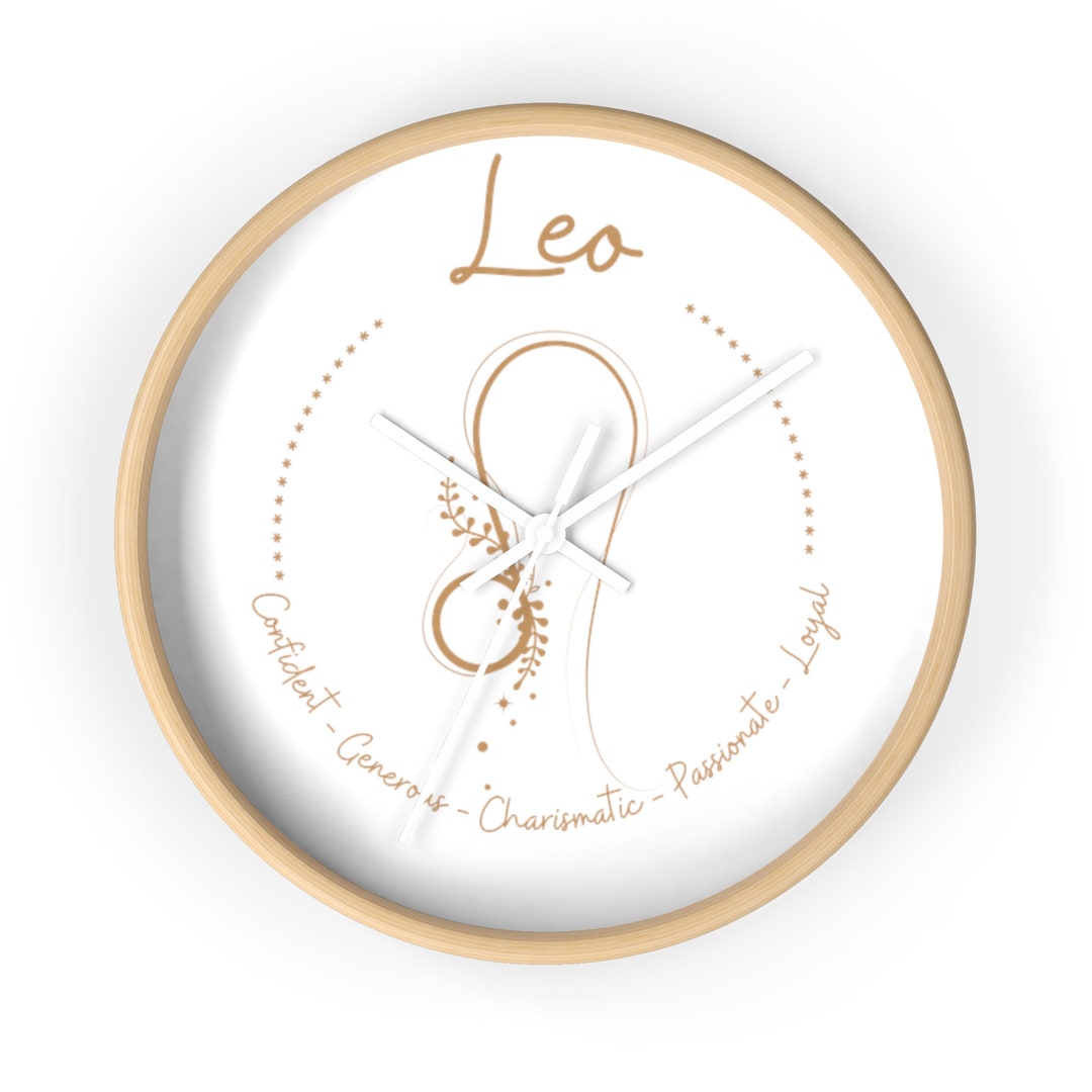 Minimalist Boho Leo Zodiac Wall Clock: Symbol and Characteristics ...