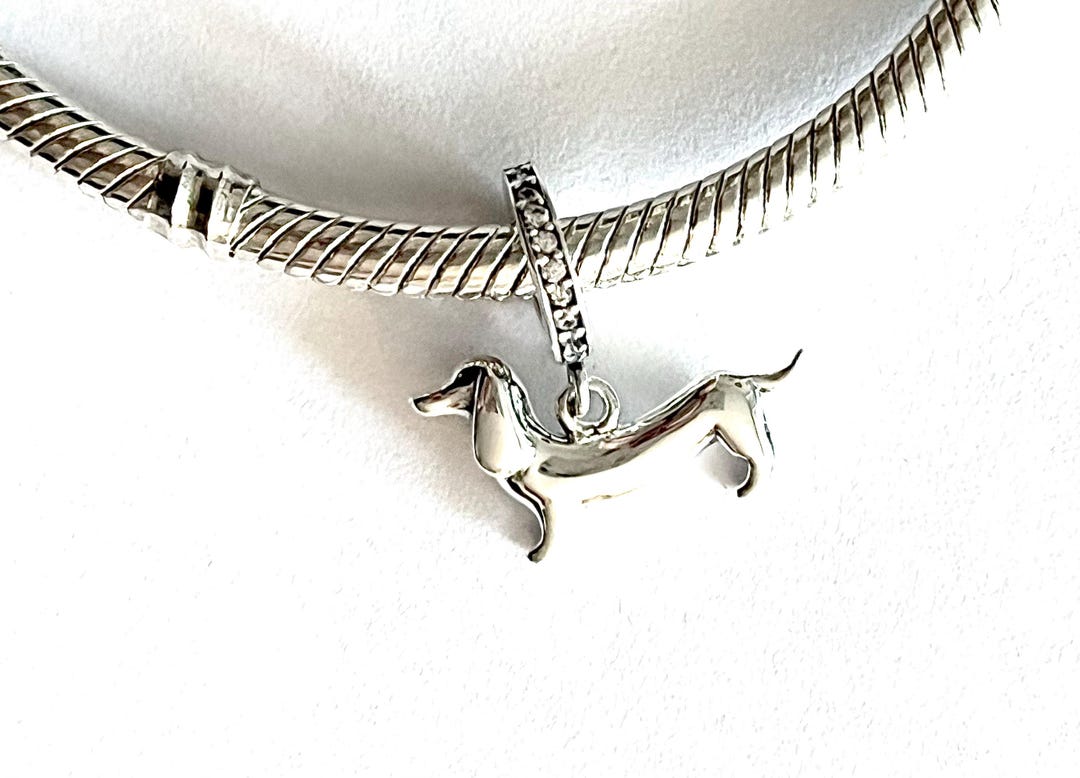 Cute Dachshund Charm, Silver, Ideal for Use on Pandora Bracelets or ...