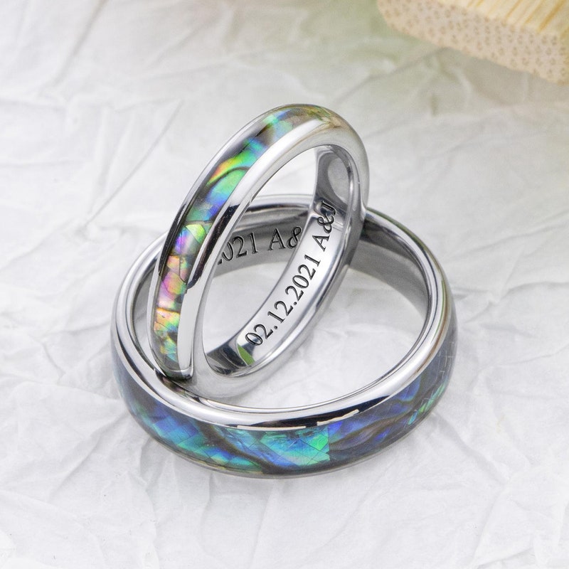 Abalone Wedding Ring - Etsy