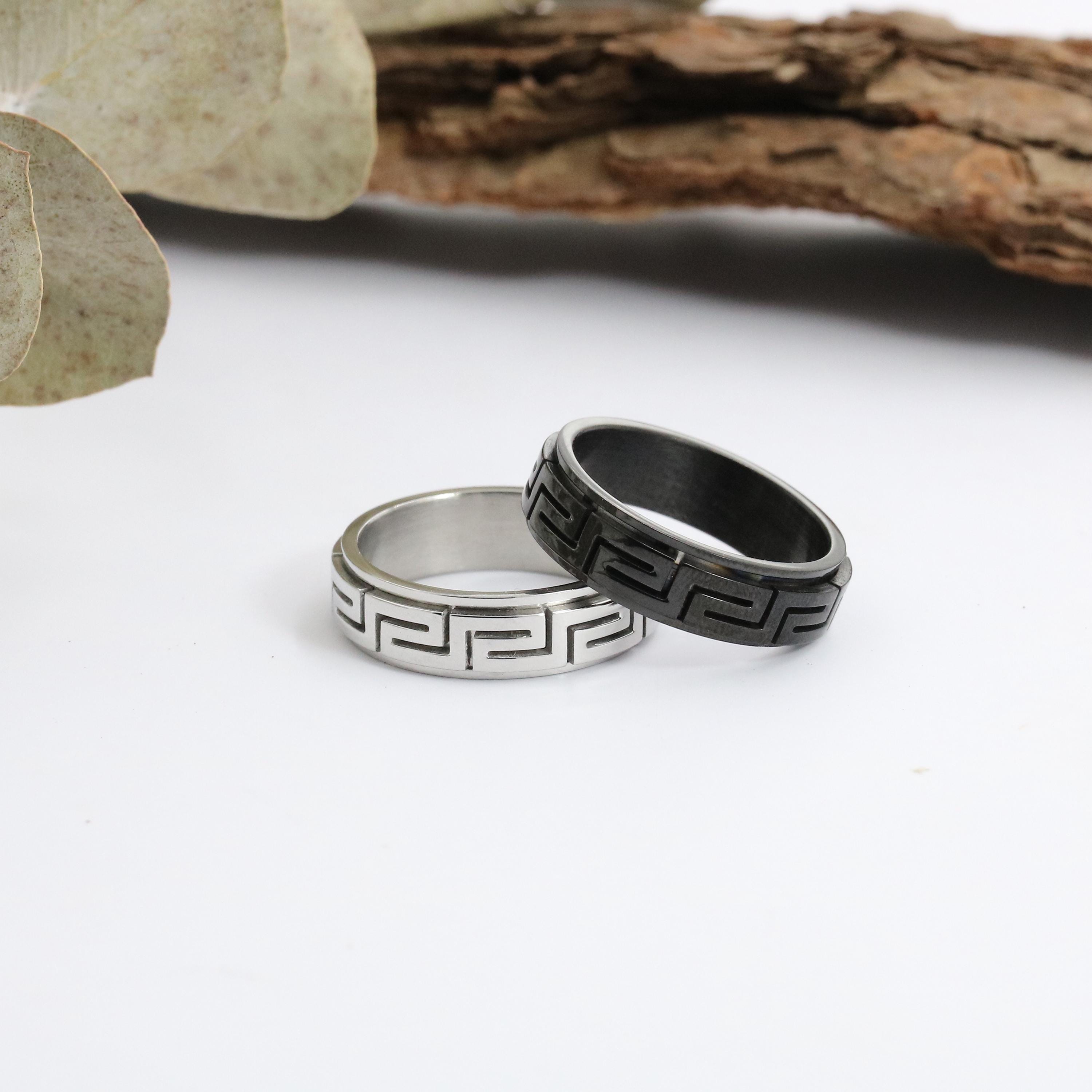 Custom Spinner Ring, Personalized Stainless Steel Band, Fidget Spin ...